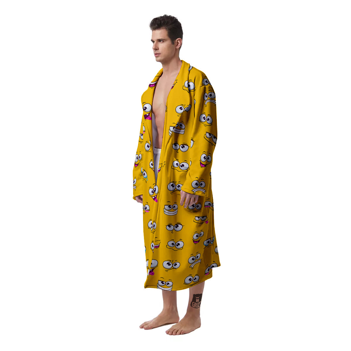 Funny Face Emoji Cartoon Print Pattern Men's Robe – Grizzshopping