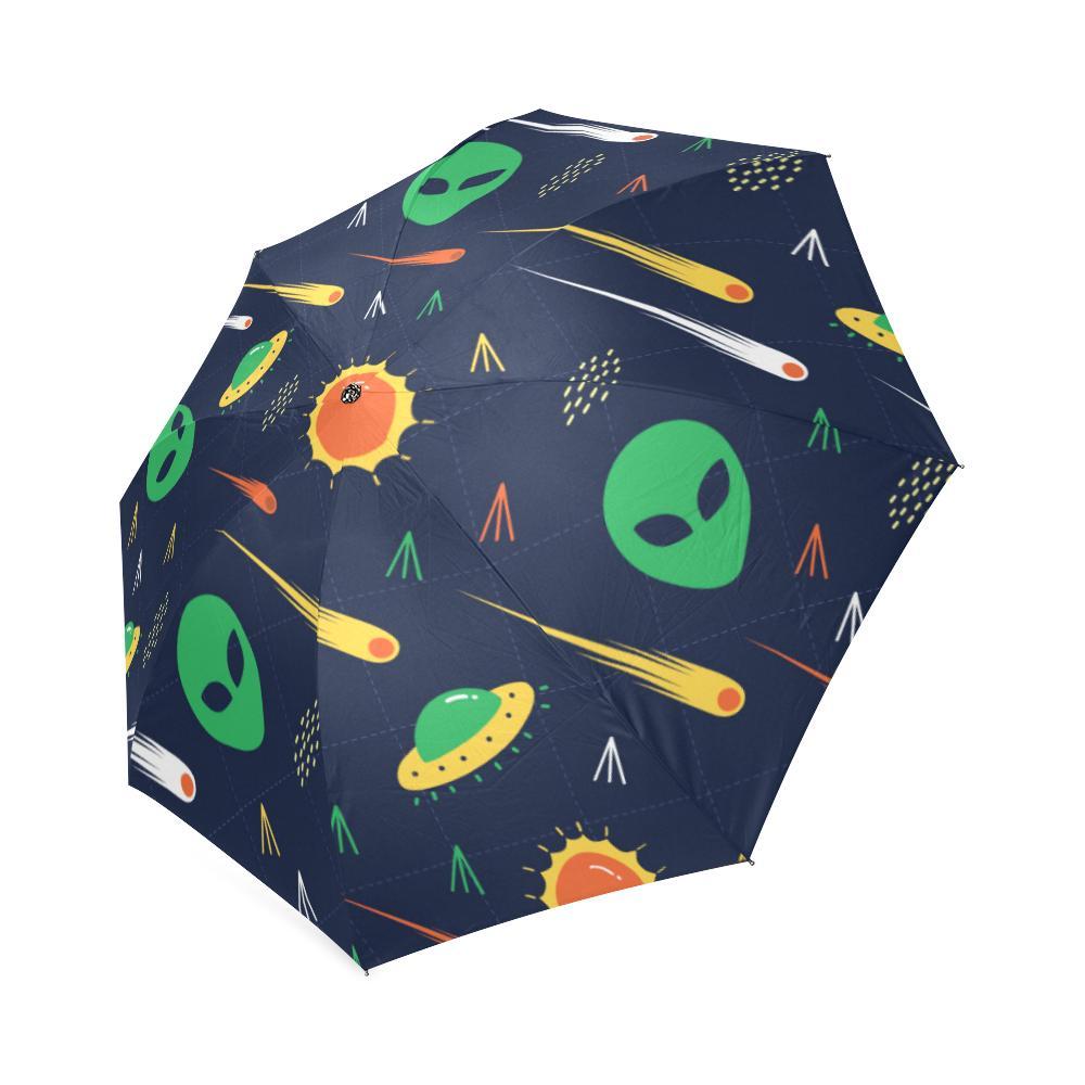 Galaxy Comet Alien Ufo Pattern Print Foldable Umbrella