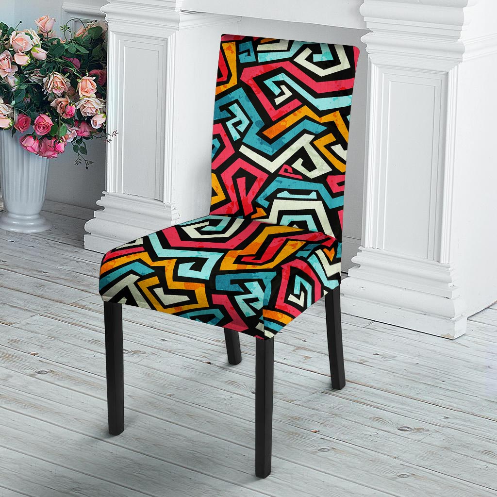 Geometric Graffiti Psychedelic Chair Cover