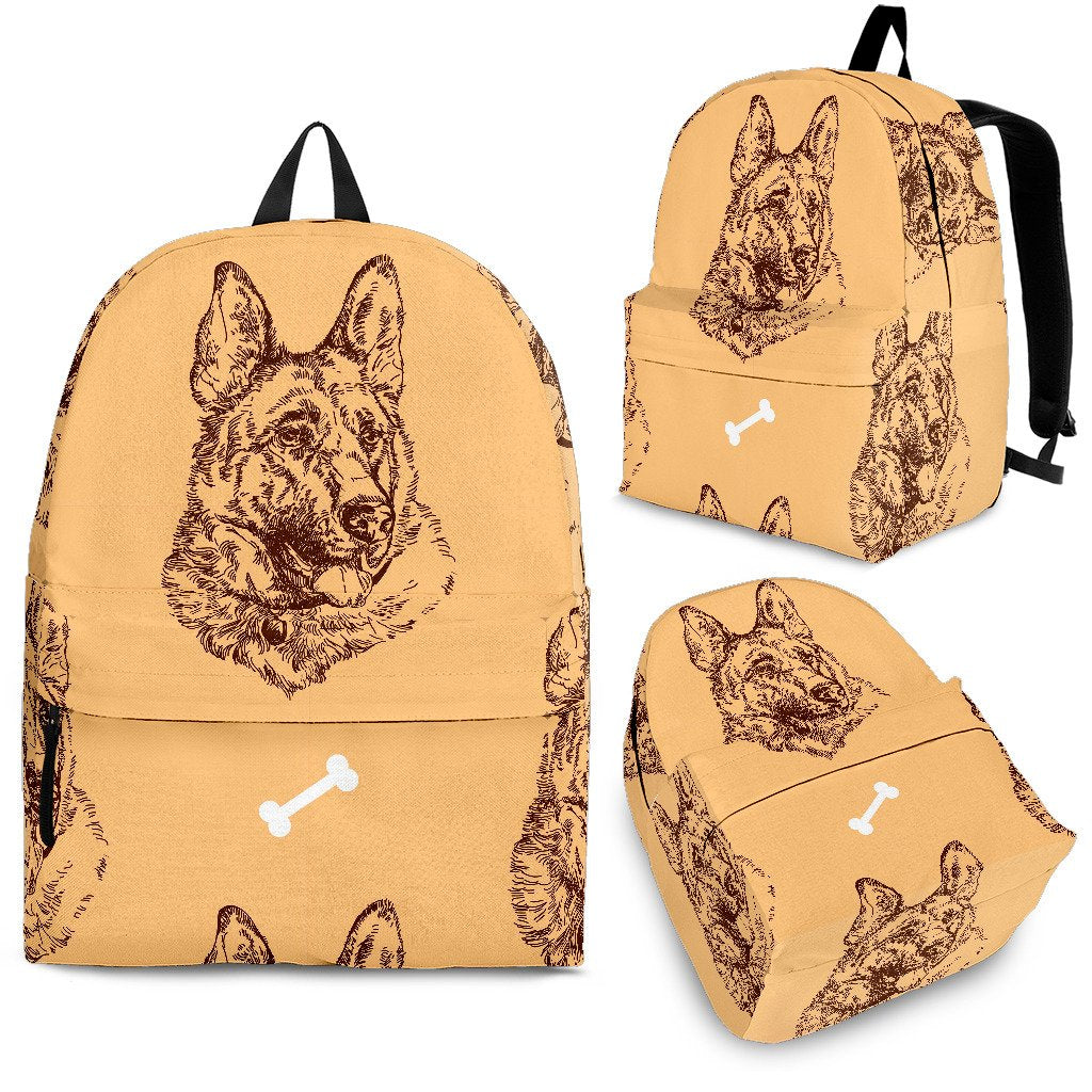 German Shepherd Print Pattern Backpack
