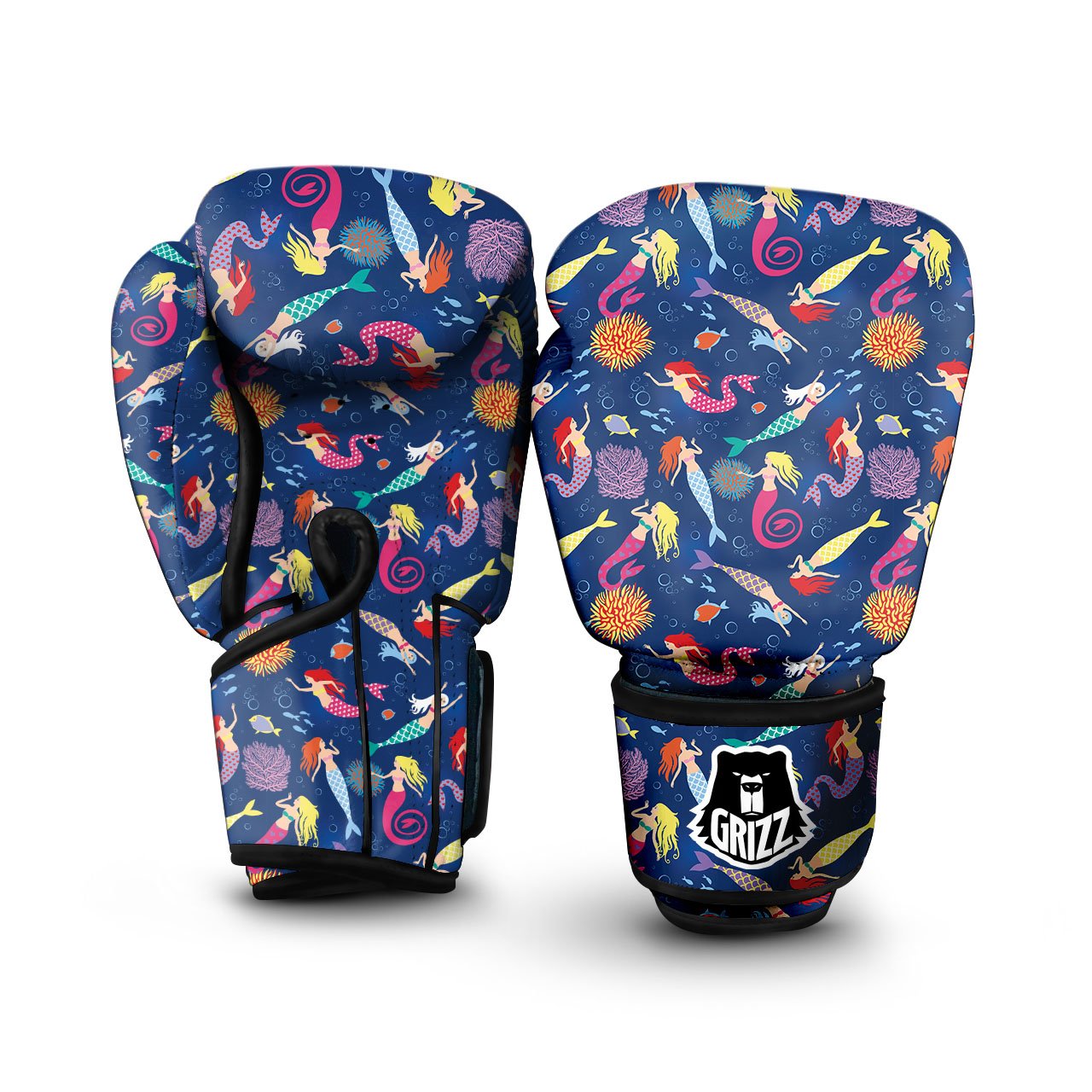 Girls Mermaid Print Pattern Boxing Gloves