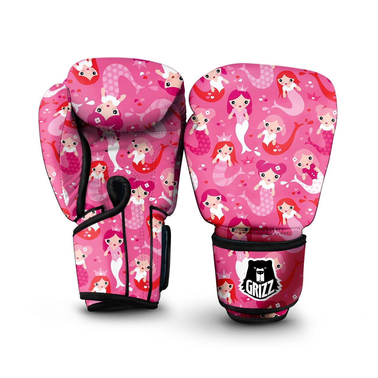 Girly Mermaid Pink Print Pattern Boxing Gloves