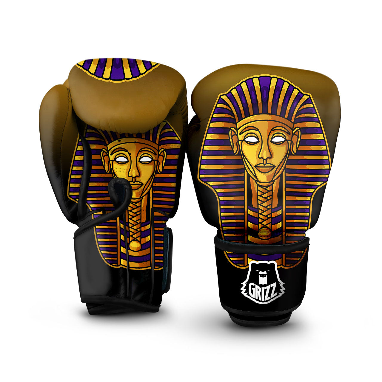 Golden Pharaoh Egyptian Print Boxing Gloves
