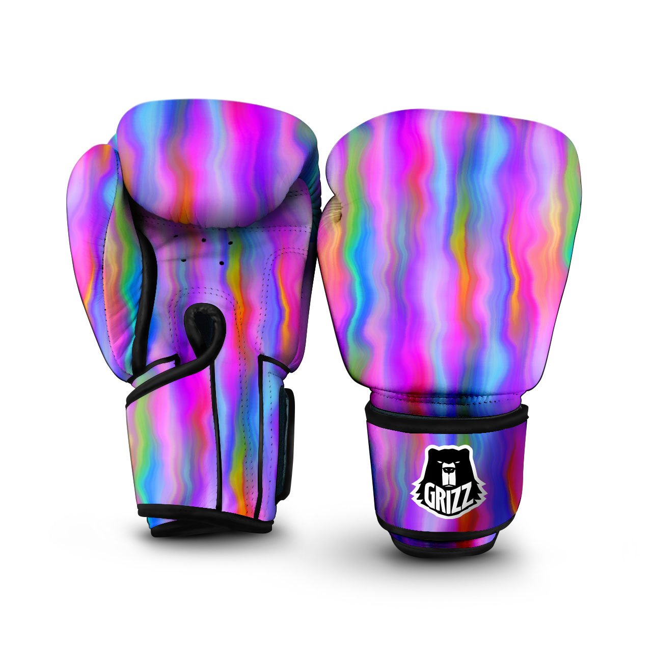 Gradient Psychedelic Print Pattern Boxing Gloves