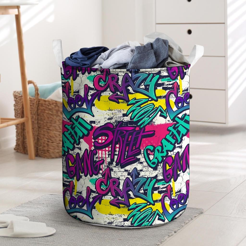 Graffiti Hiphop Print Laundry Basket