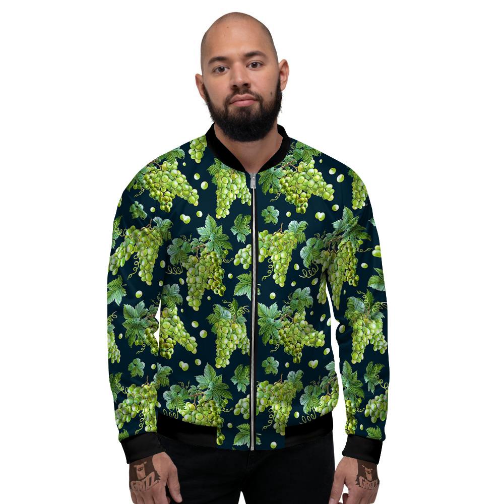 Grape Watercolor Print Pattern Men's Bomber Jacket