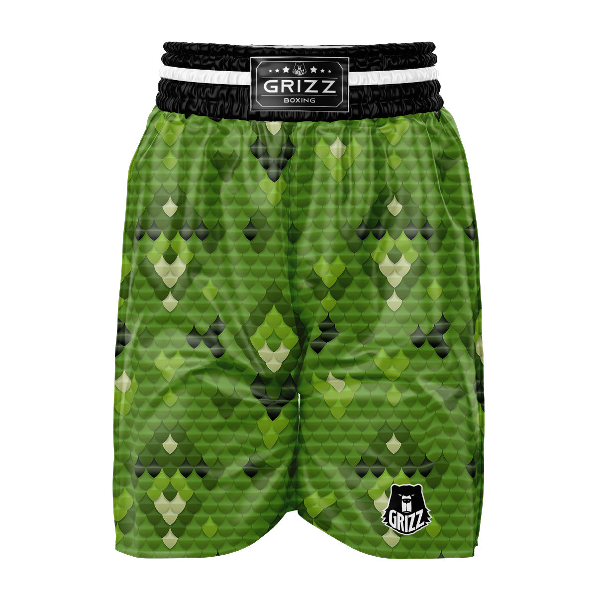 Green Snake Skin Cartoon Print Pattern Boxing Shorts