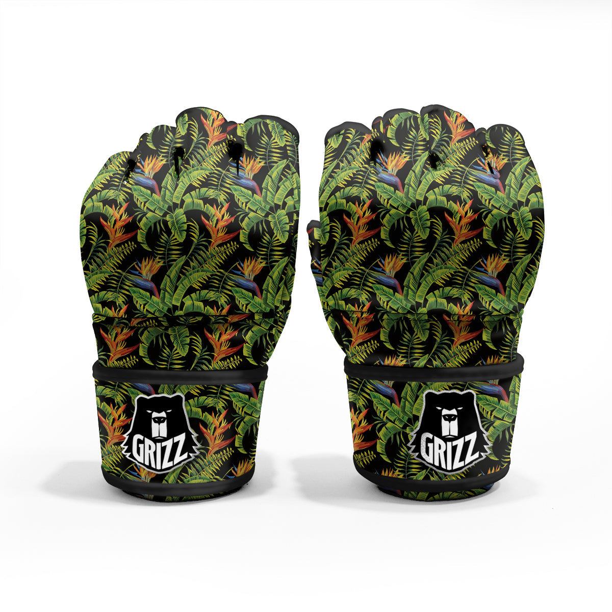 Hawaiian Banana Leaf Print Pattern MMA Gloves