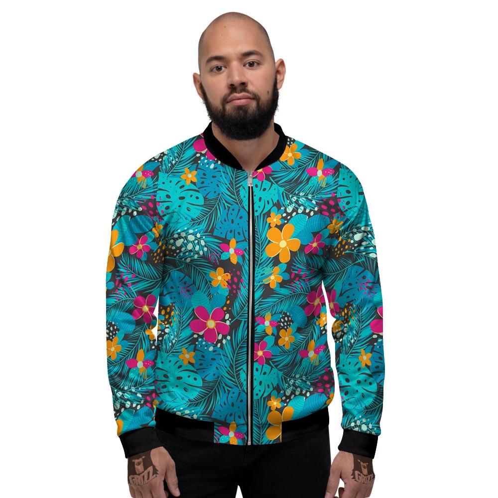 Hawaiian Exotic Tropical Print Pattern Men's Bomber Jacket
