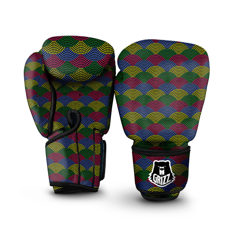 Heart Wave Colorful Print Pattern Boxing Gloves
