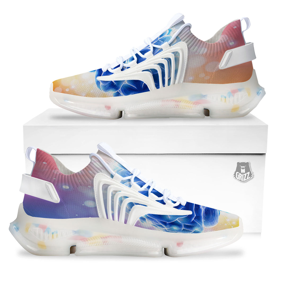 Human Brain White Gym Shoes