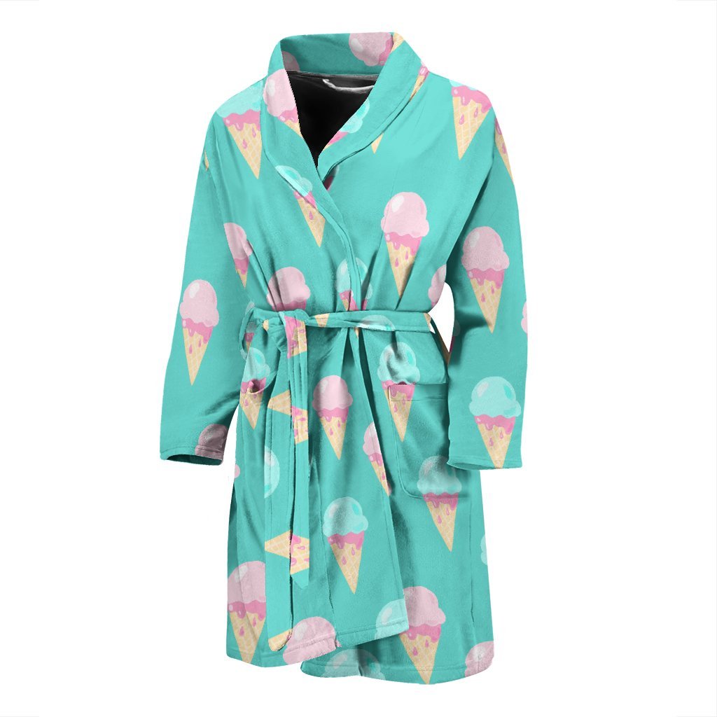 Ice Cream Cone Pastel Pattern Print Men Long Robe