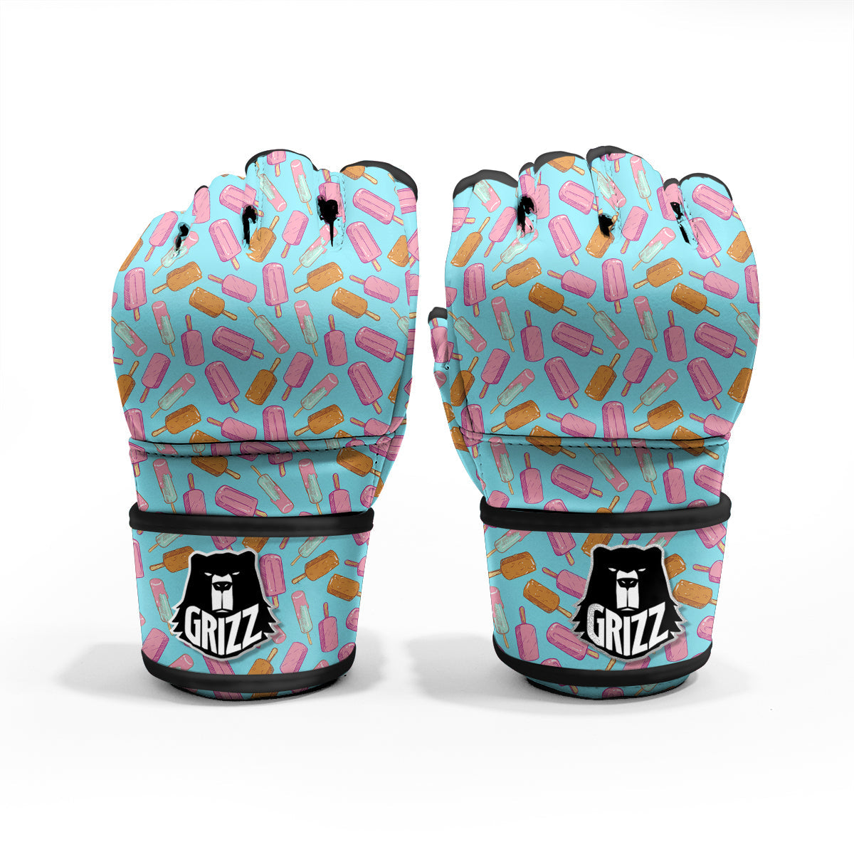 Ice Cream Pink And Brown Print Pattern MMA Gloves