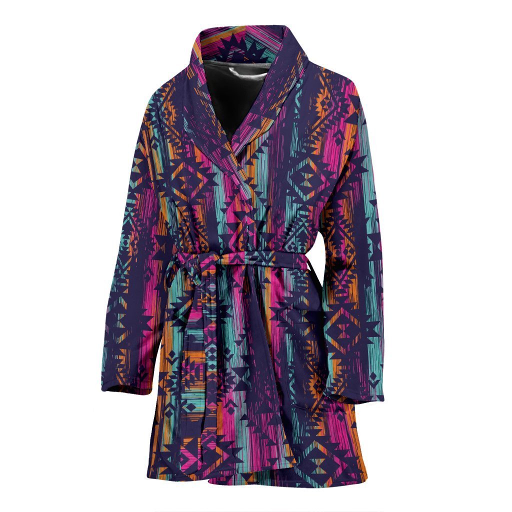 Indians Navajo Aztec Tribal Native American Print Women Long Robe