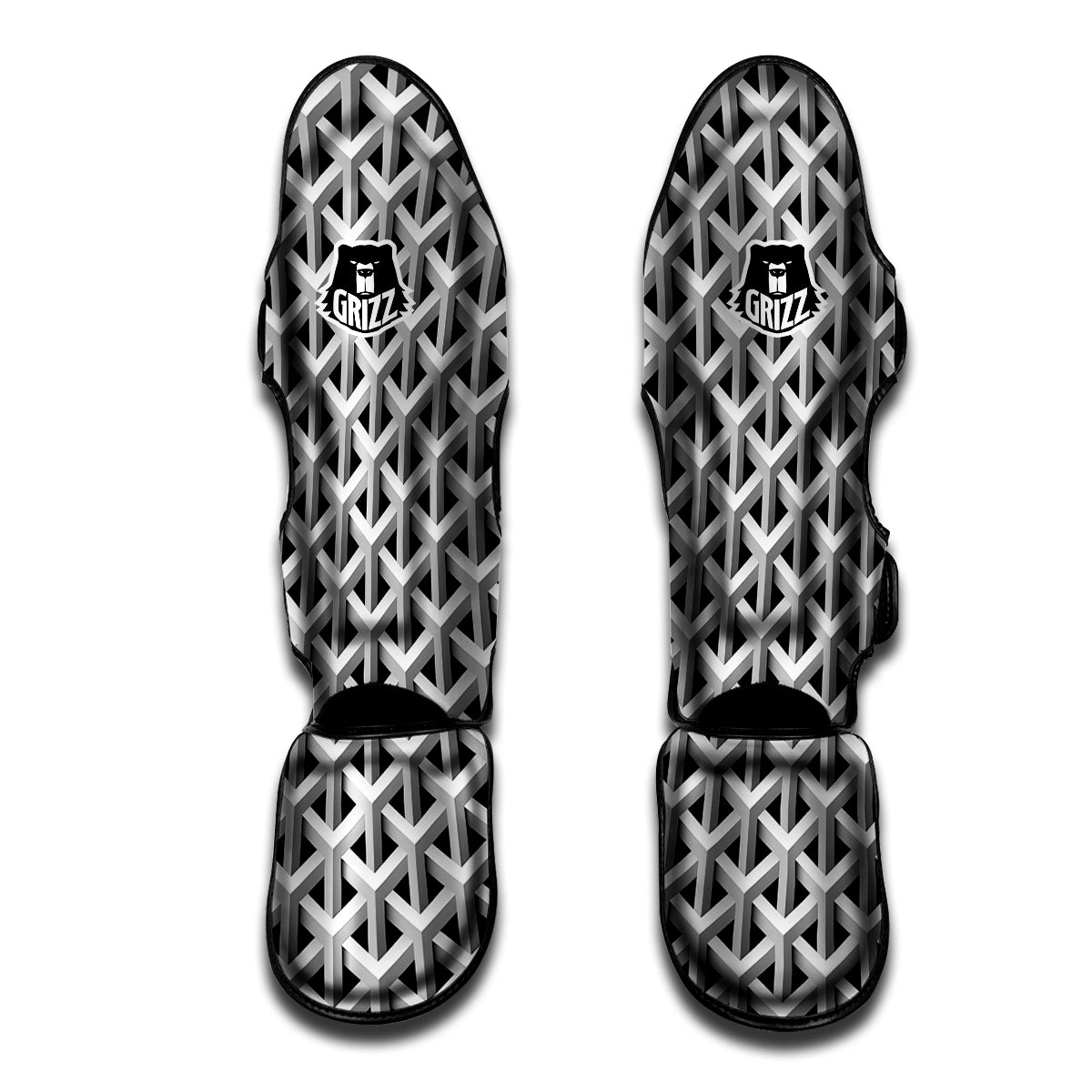 Industrial Raster 3D Print Pattern Muay Thai Shin Guards
