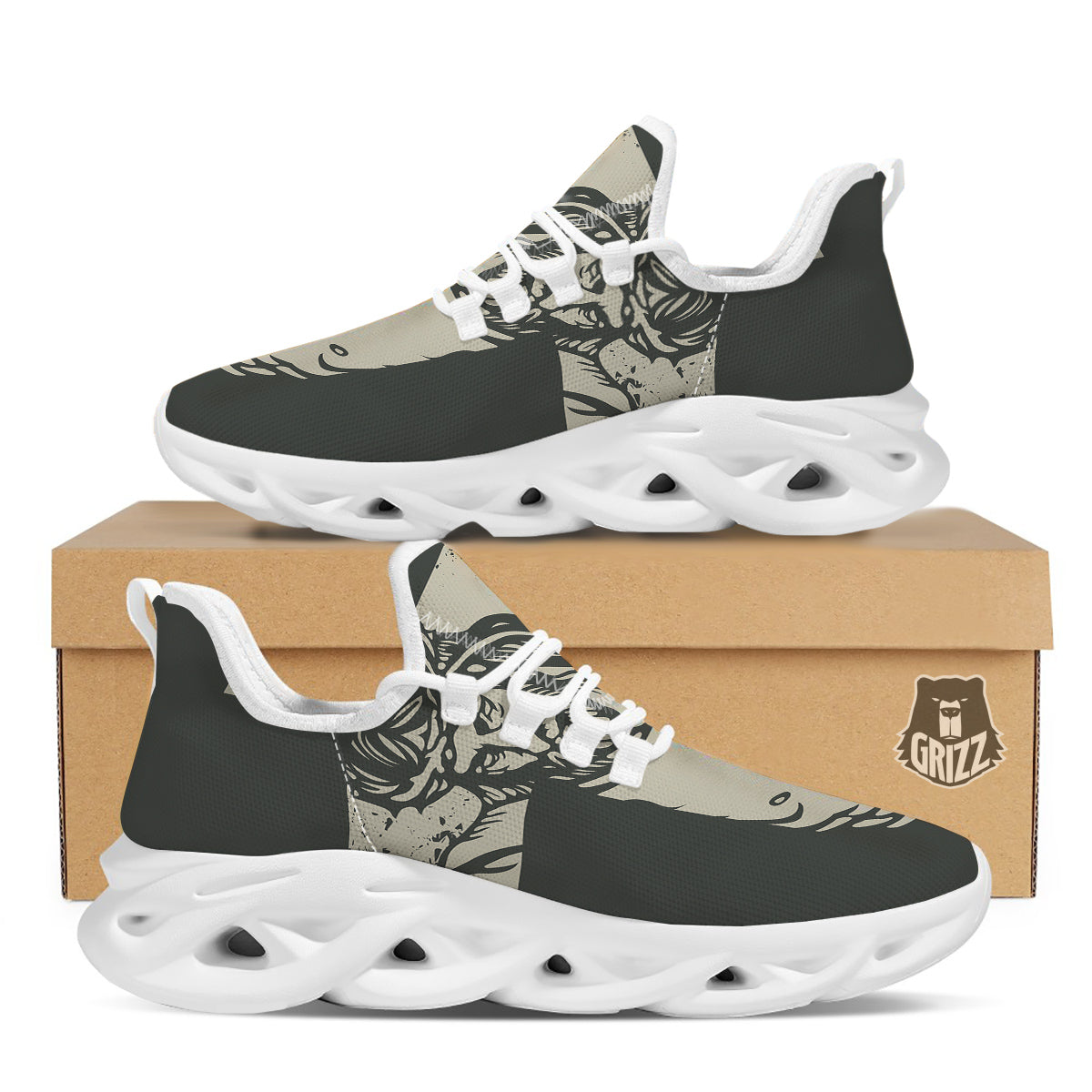 Jesus Christ Crucifixion Print White Running Shoes