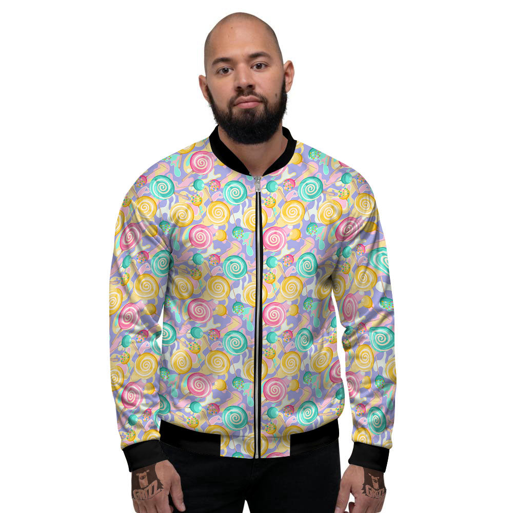 Lollipop Swirl Colorful Print Pattern Men's Bomber Jacket