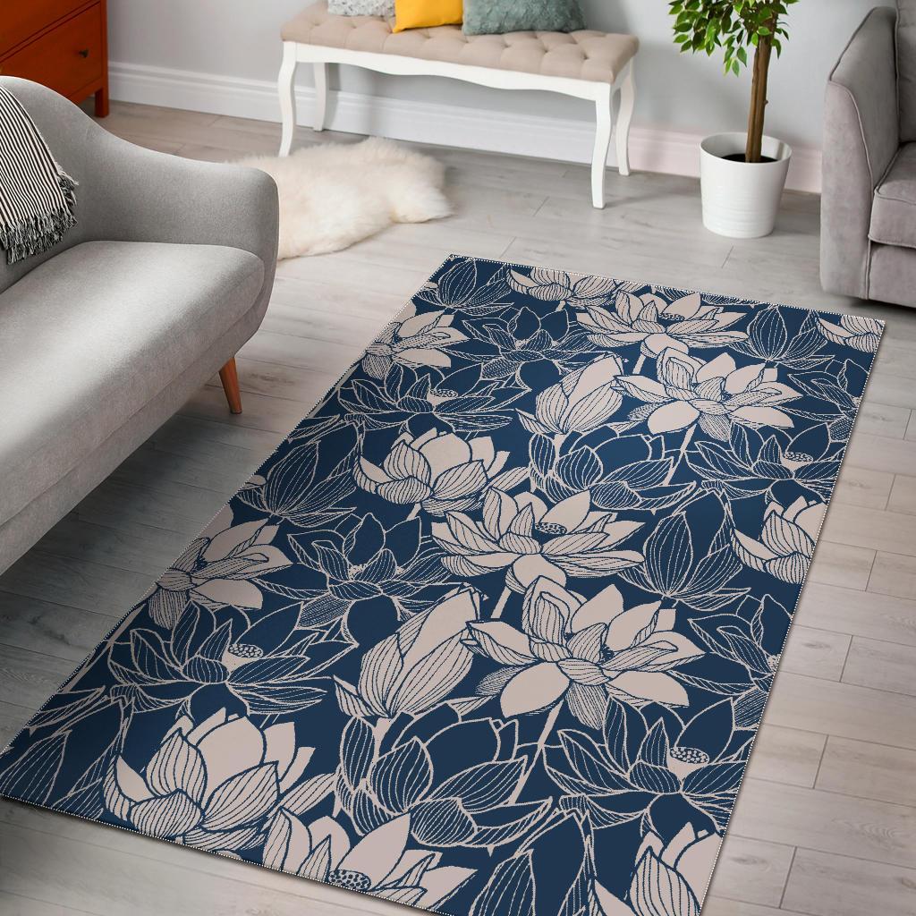 Lotus Print Pattern Floor Mat