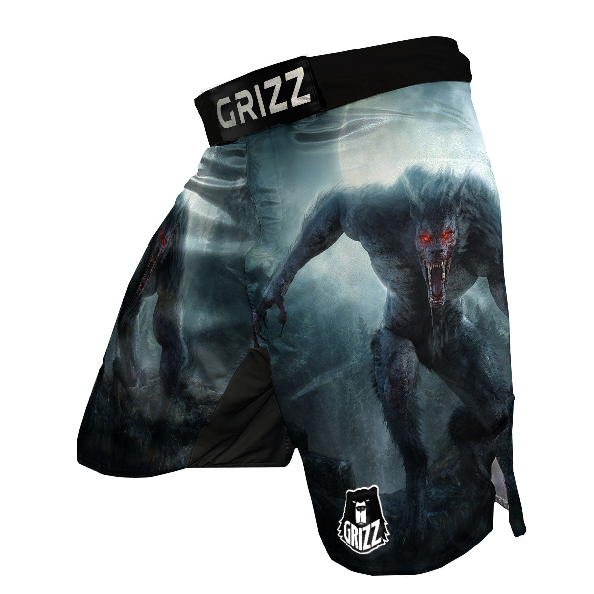 Lycan werewolf And Full Moon Print MMA Shorts