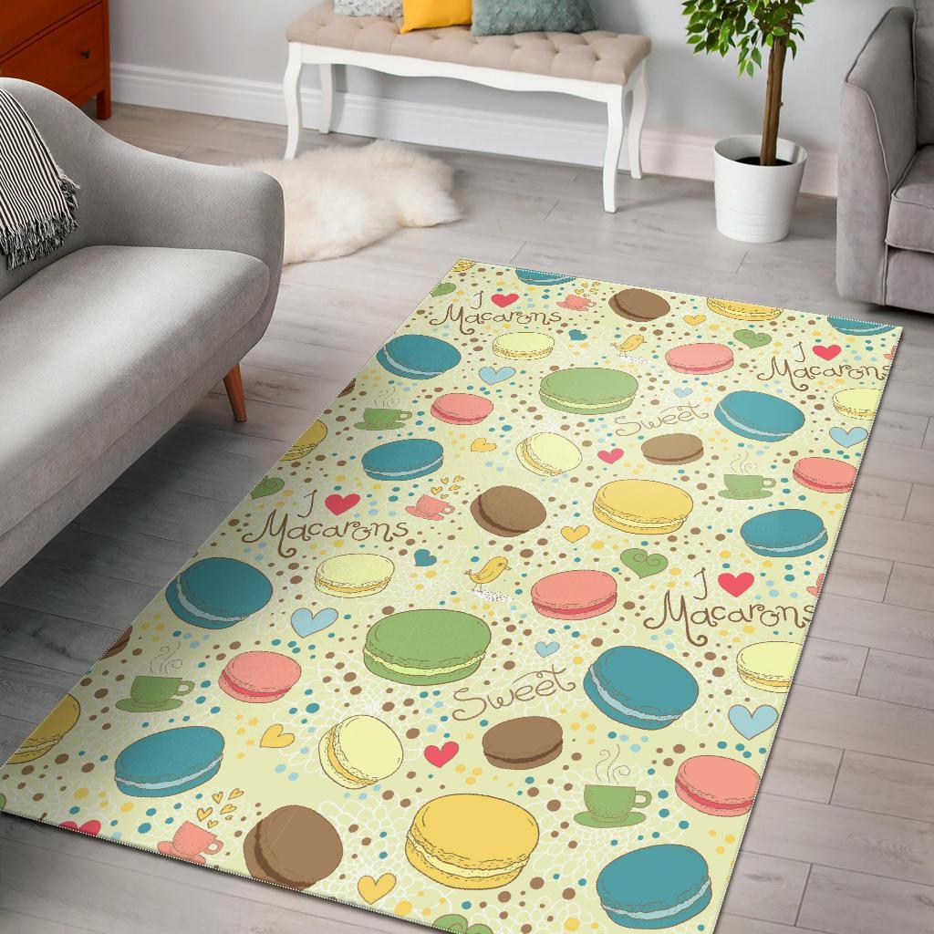 Macaron Sweet Pattern Print Floor Mat