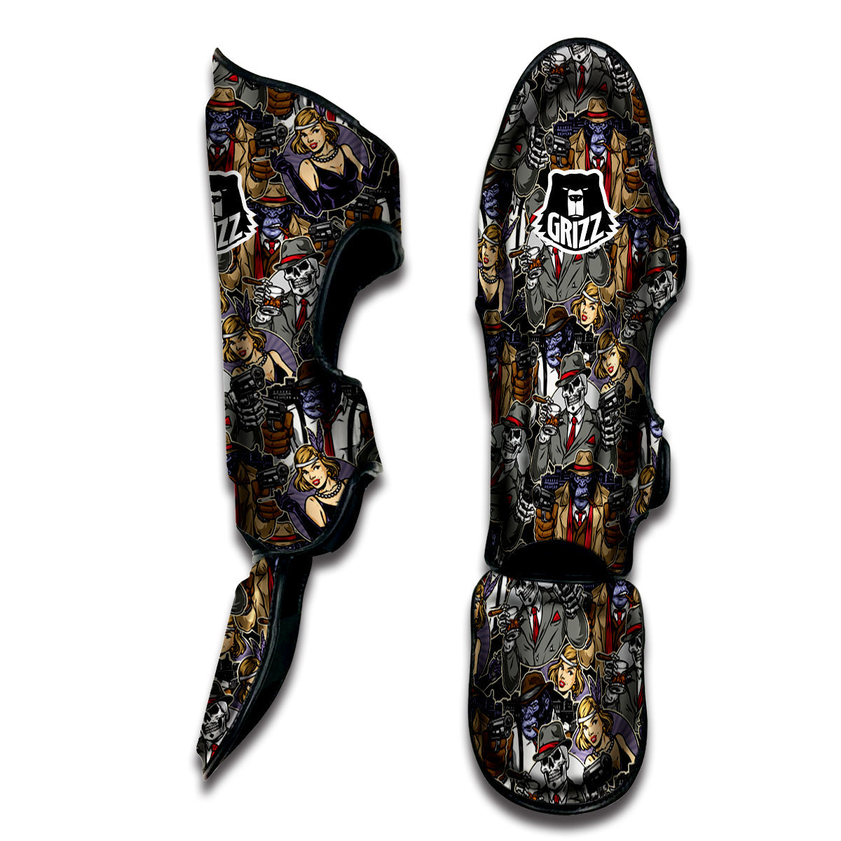 Mafia And Gangsters Print Pattern Muay Thai Shin Guards – Grizzshopping