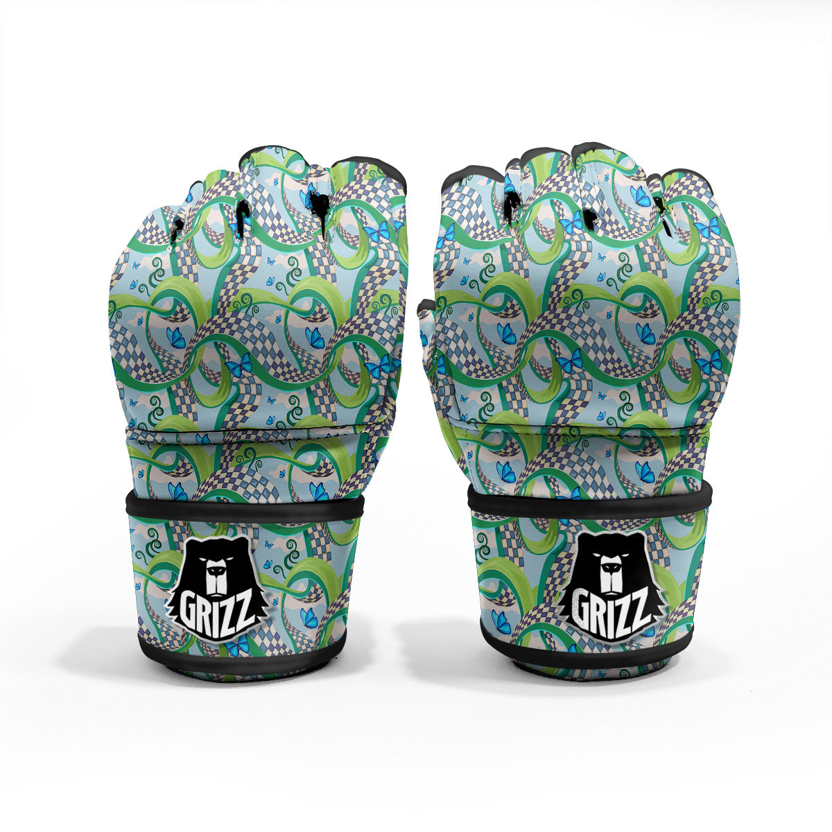 Maze Checkered Print Pattern MMA Gloves
