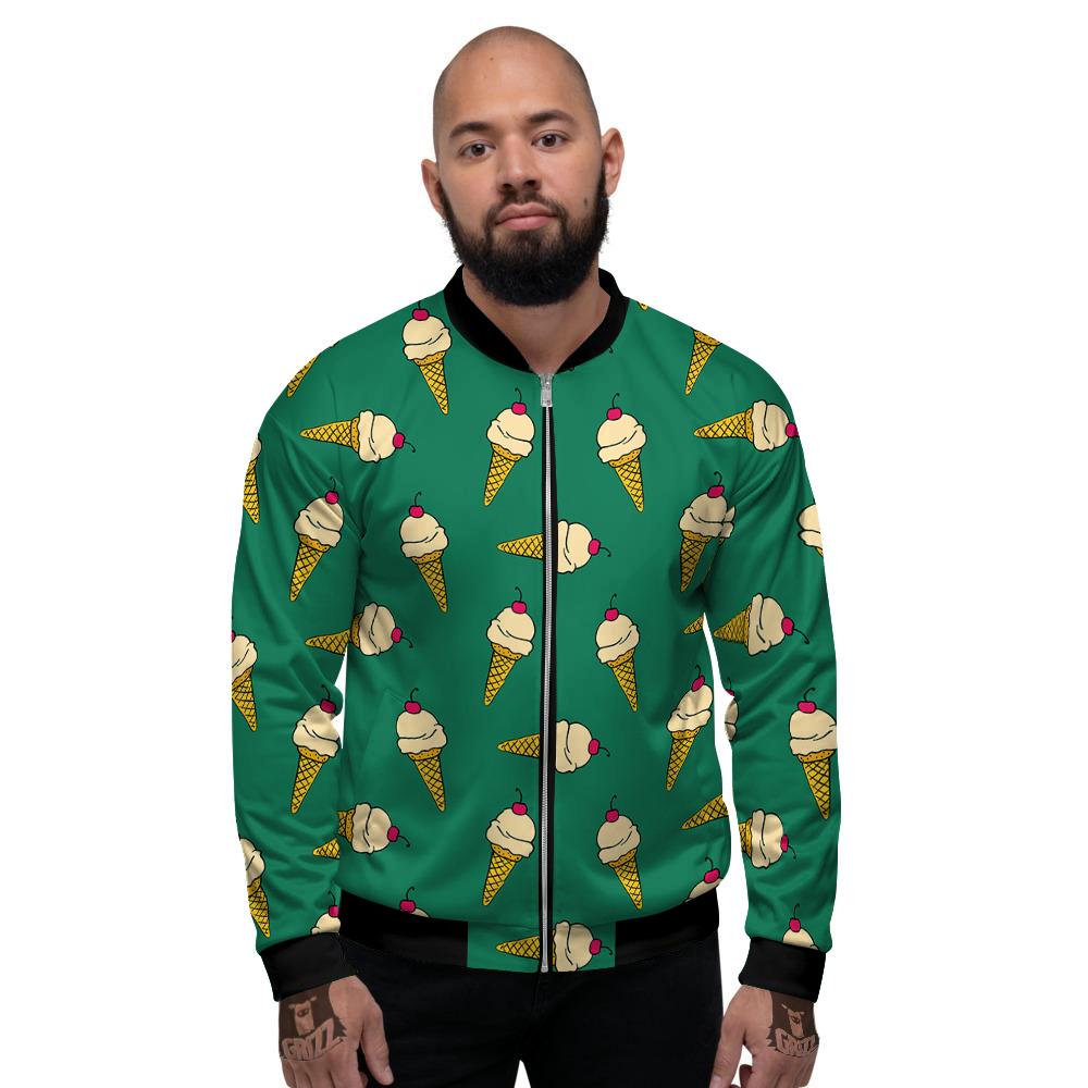 Melted Vanilla Ice Cream Print Pattern Men's Bomber Jacket
