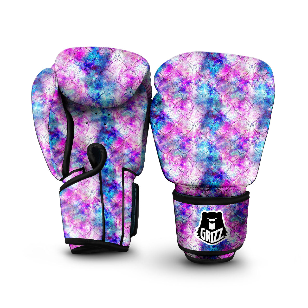 Mermaid Scales Galaxy Print Pattern Boxing Gloves