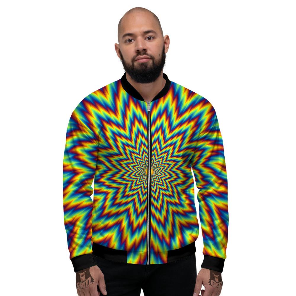 Moving Optical Illusion Spiral Expansion Men's Bomber Jacket