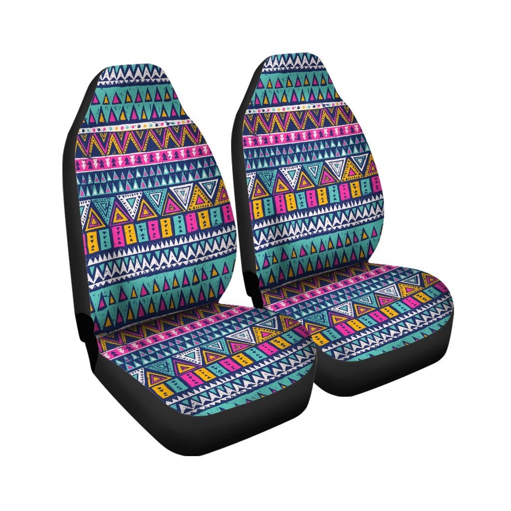 Multicolor Native Aztec Trippy Striped Car Seat Covers