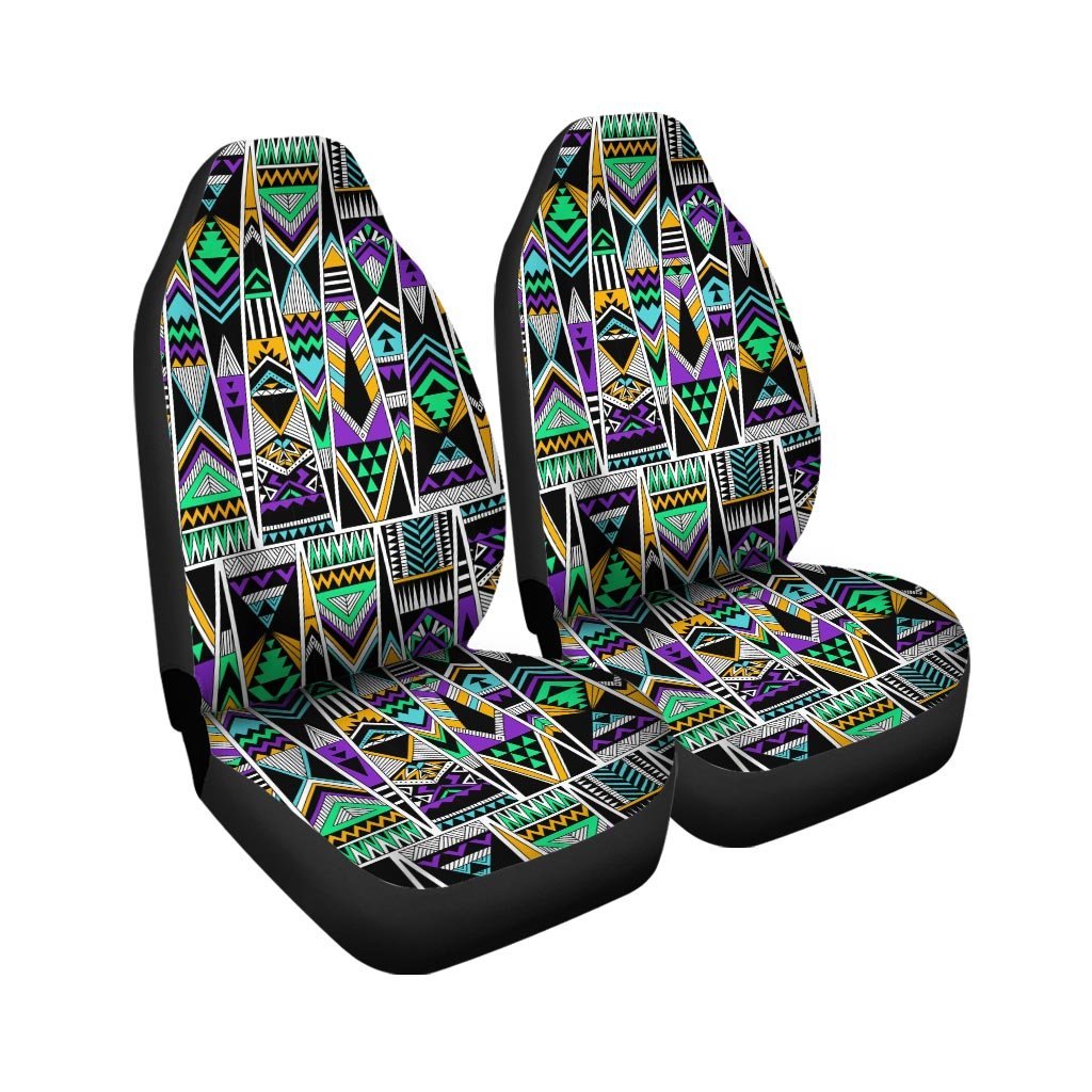 Multicolor Native Aztec Vintage Trippy Car Seat Covers