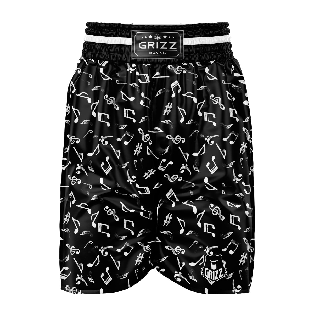 Music Notes Watercolor Print Pattern Boxing Shorts