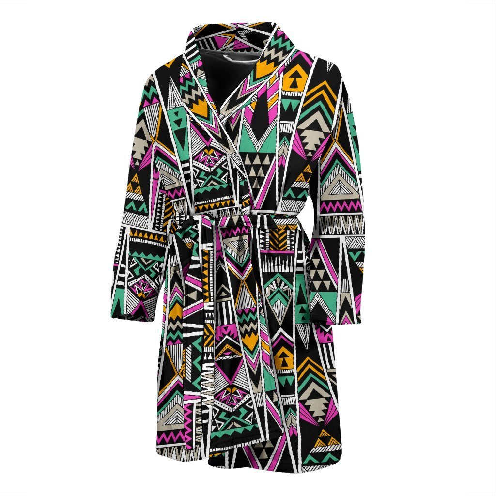 Native American Aztec Tribal Navajo Indians Print Men Long Robe
