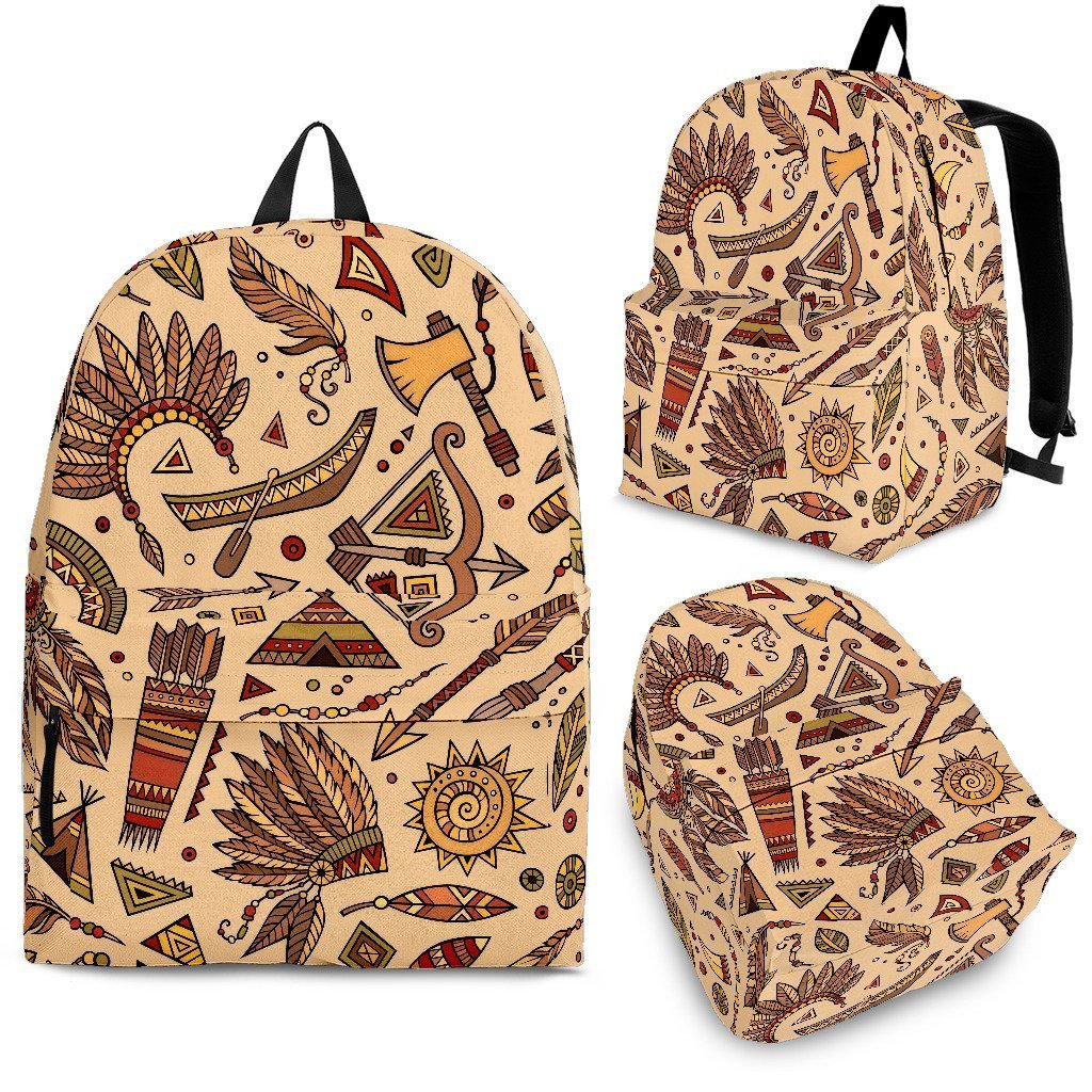 Navajo Tribal Aztec Native Indians American Print Backpack