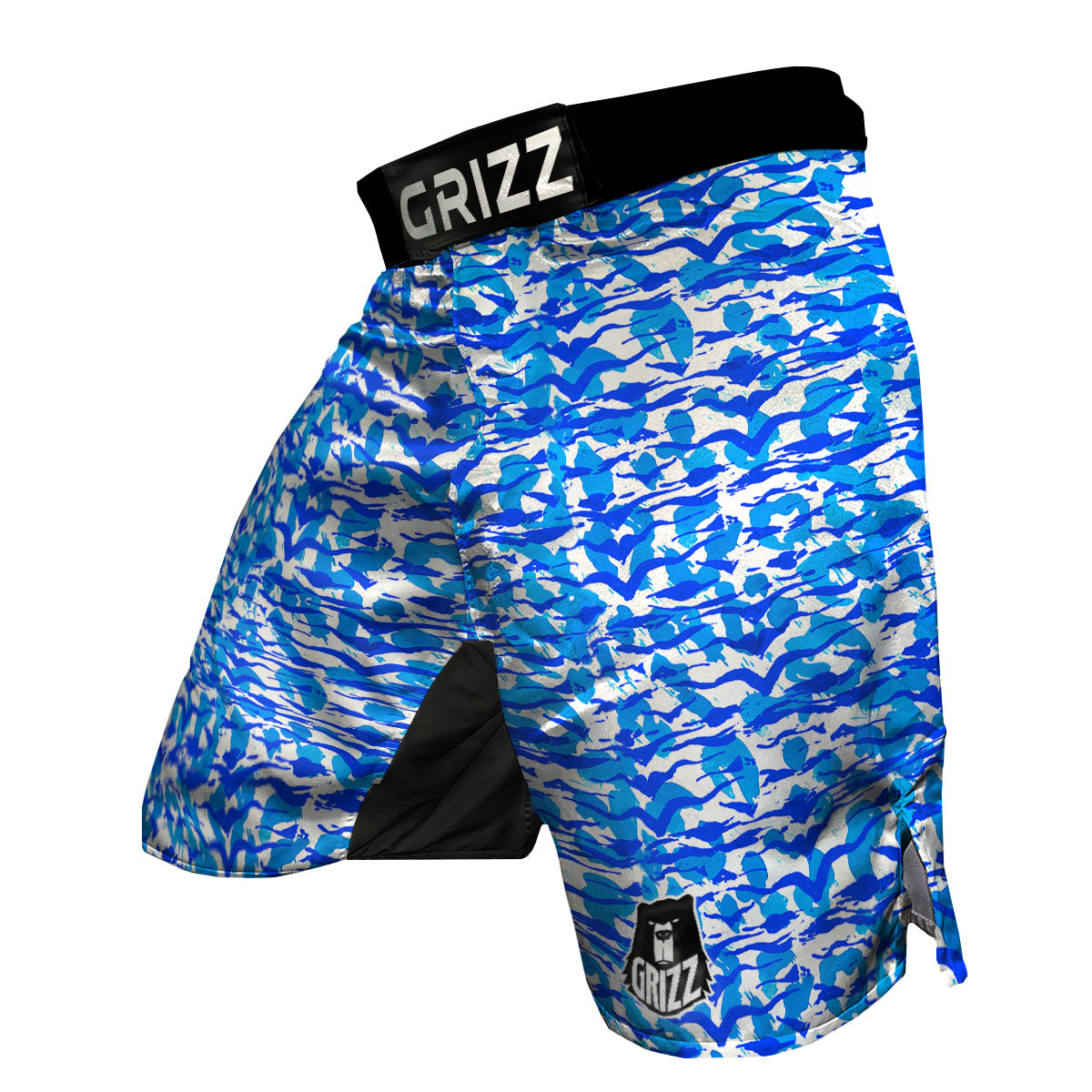 Navy Tiger Stripe Camouflage Seamless Print Pattern MMA Shorts