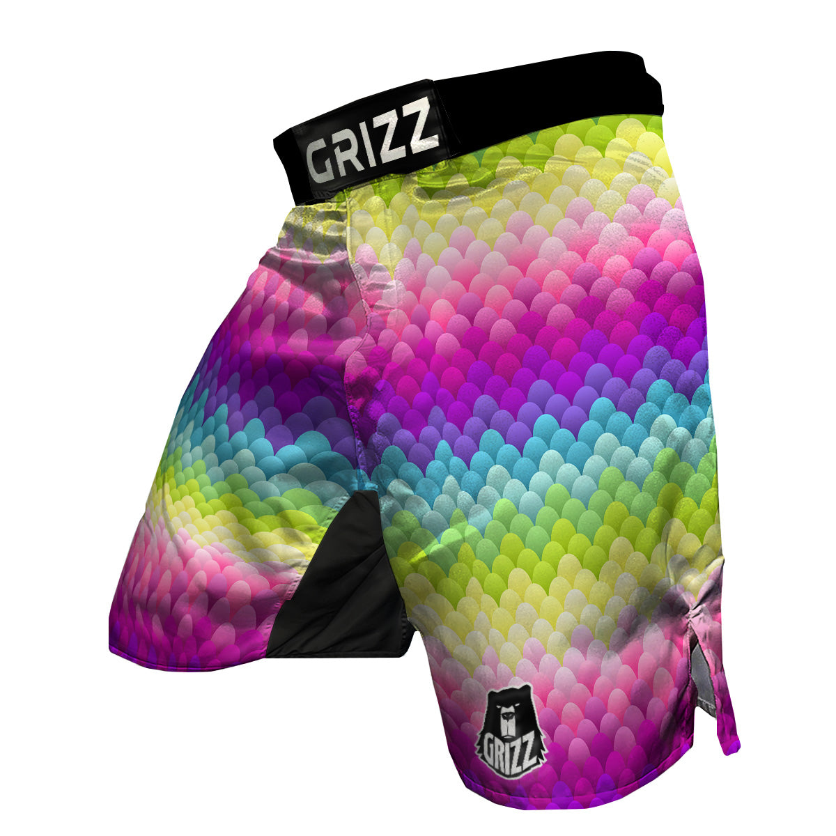 Neon Rainbow Light Blobs Print Pattern MMA Shorts