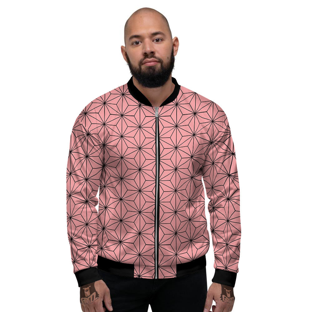 Nezuko Print Pattern Men's Bomber Jacket