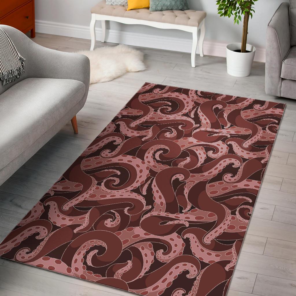 Octopus Squid Tentacle Pattern Print Floor Mat