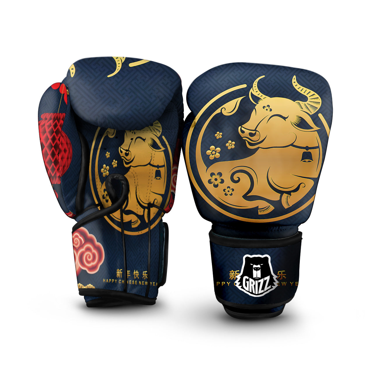 Ox Zodiac Chinese Cute Print Boxing Gloves