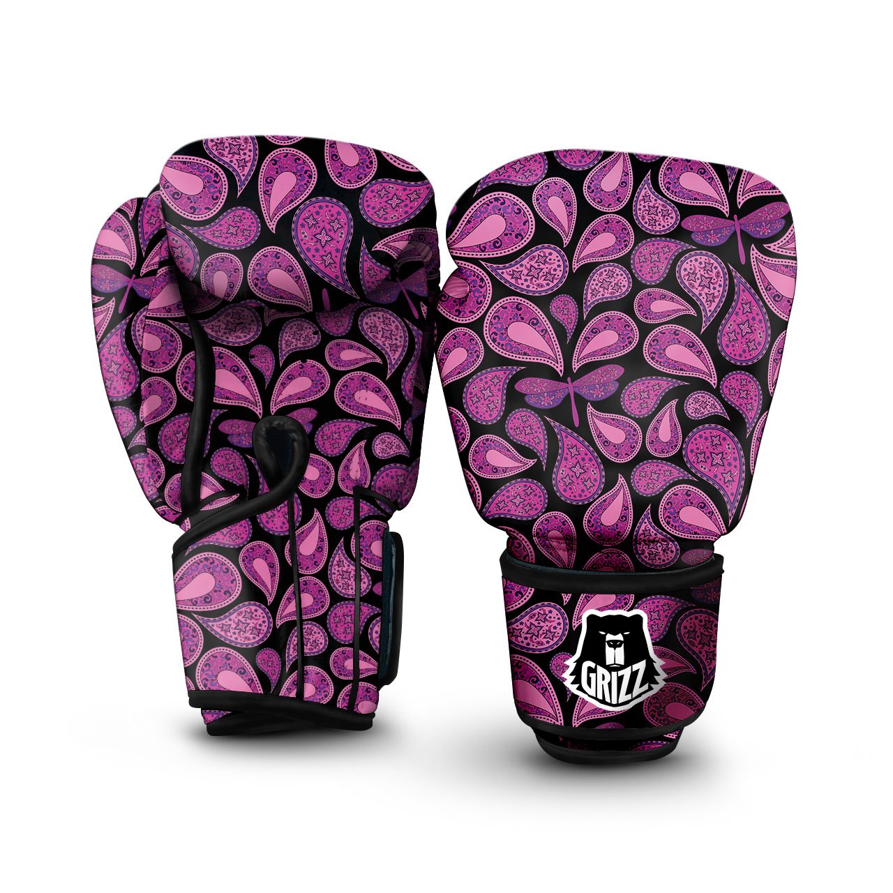 Paisley Purple Print Pattern Boxing Gloves