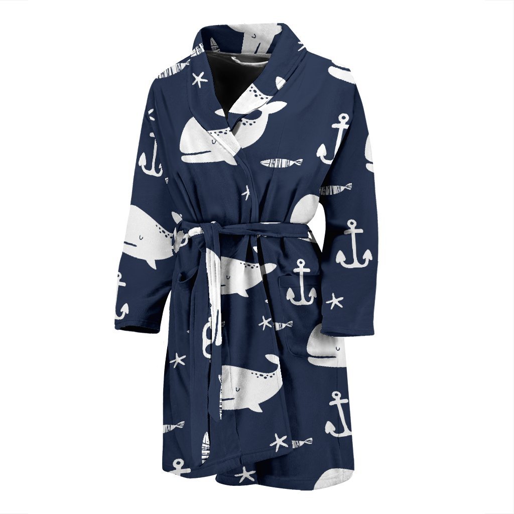 Pattern Print Humpback Whale Men Long Robe
