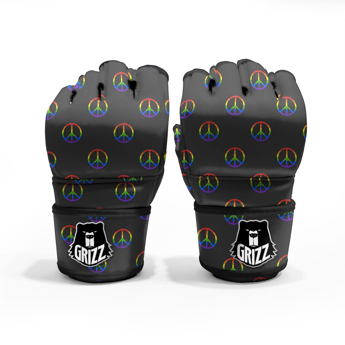 Peace Sign Rainbow LGBT Print Pattern MMA Gloves