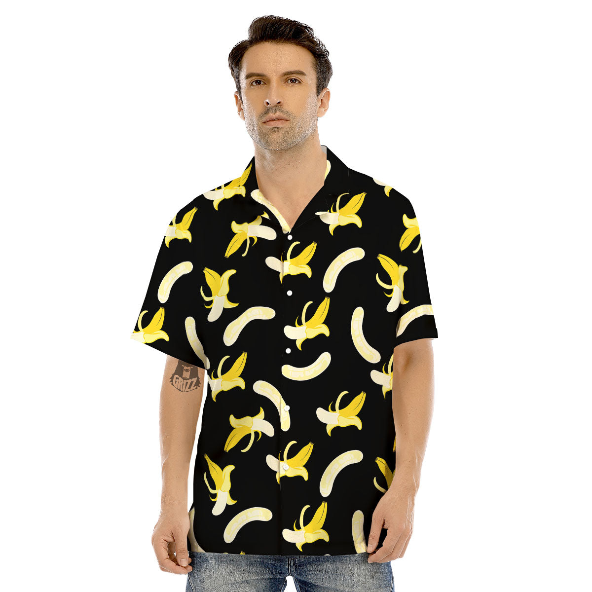 Pineapple White Tropical Print Pattern Men's Hawaiian Shirt
