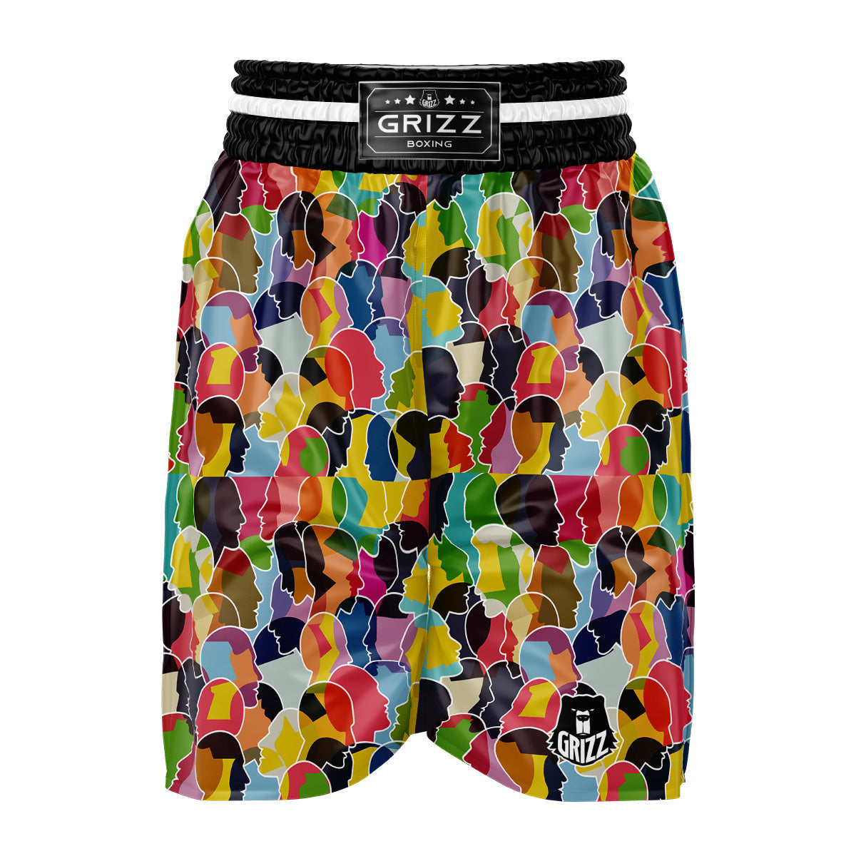 People Talking Colorful Print Pattern Boxing Shorts