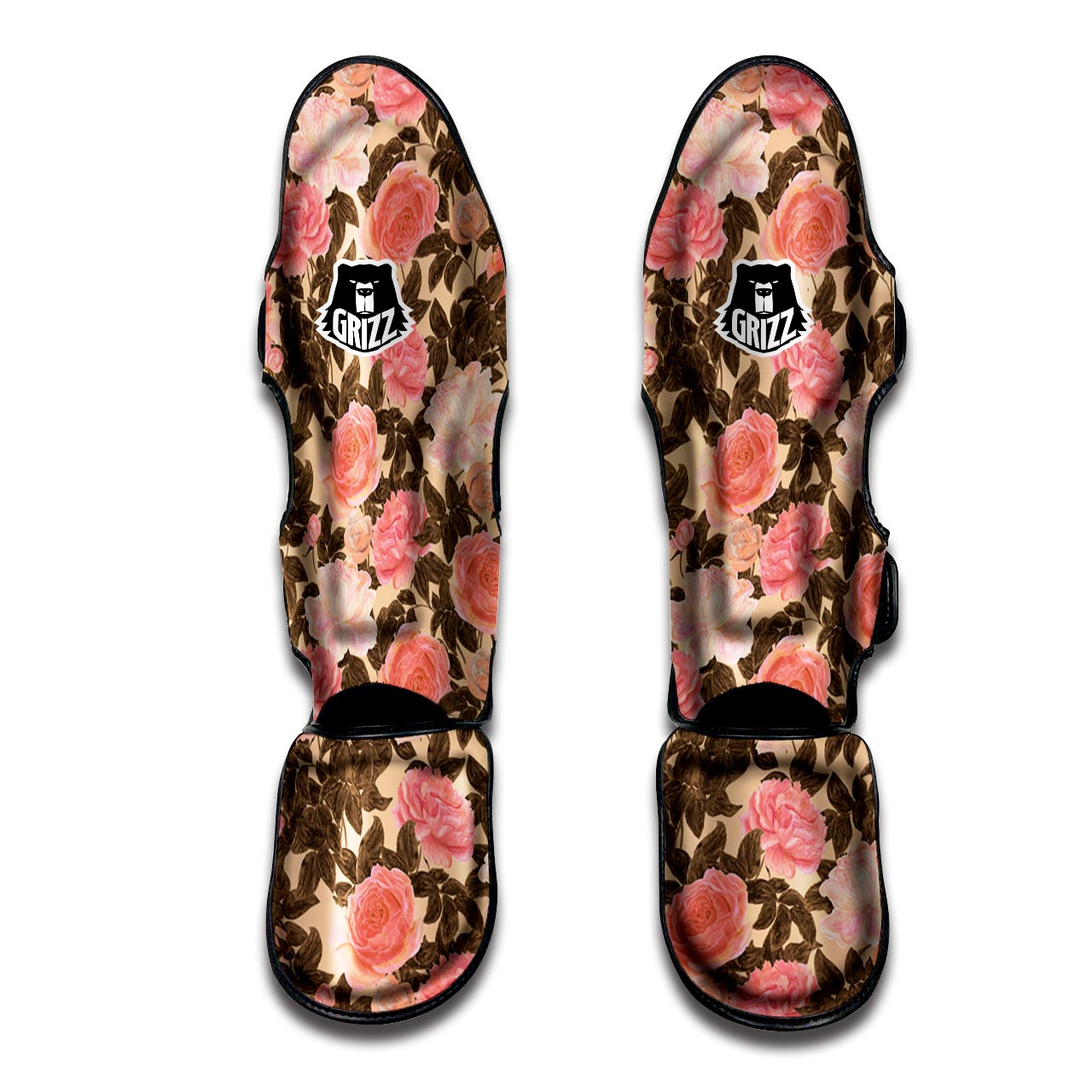 Pink Rose Floral Muay Thai Shin Guard