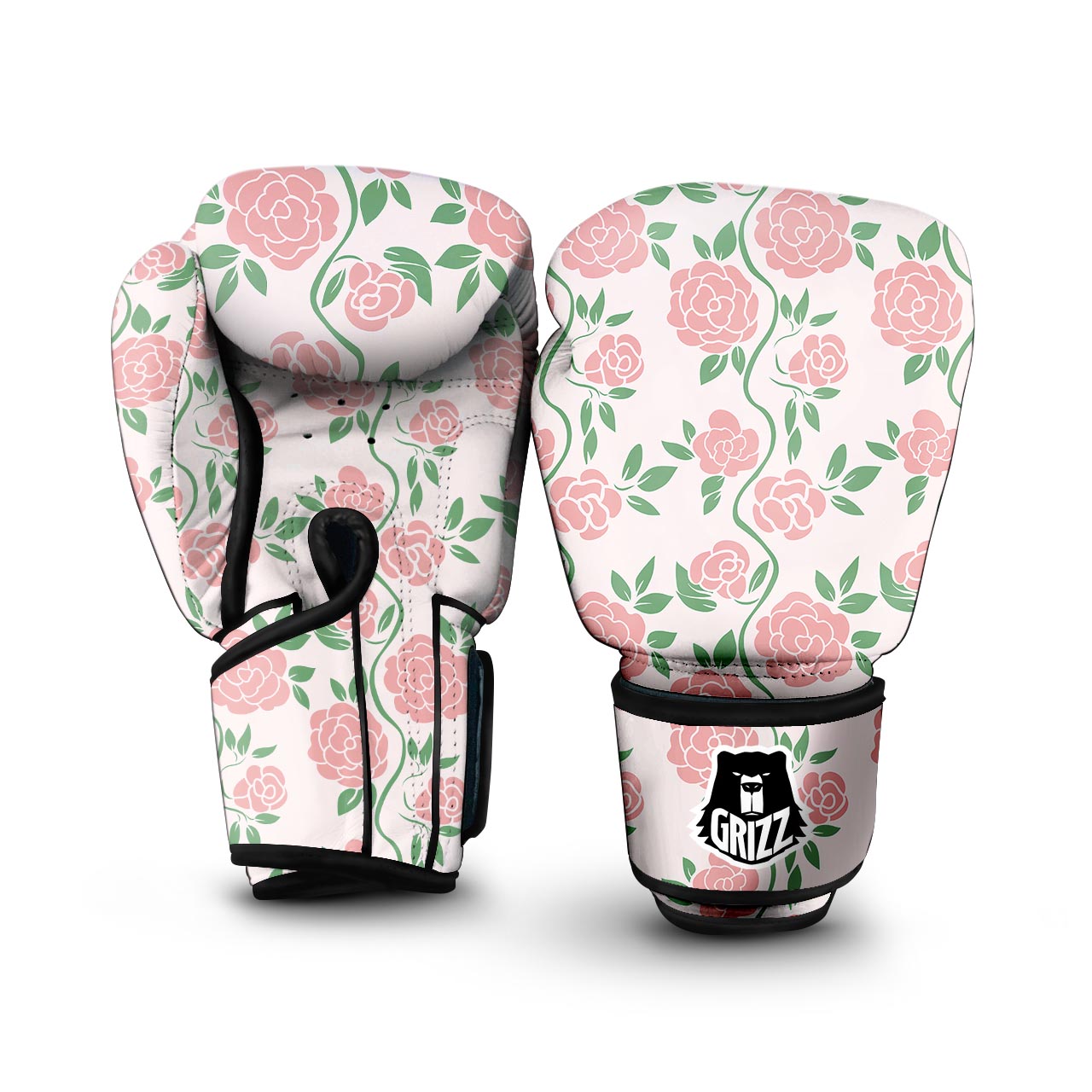 Pink Rose Flower Boxing Gloves