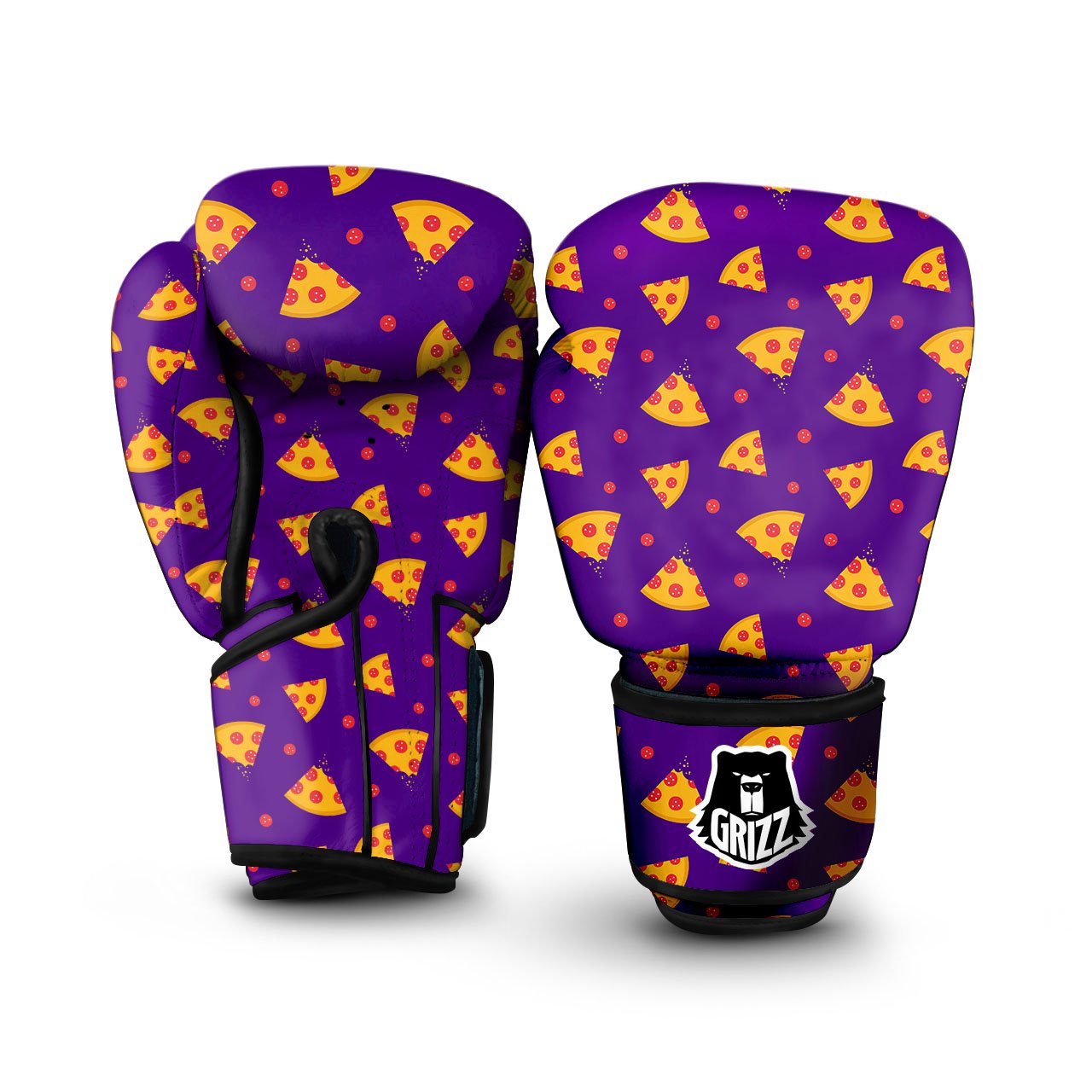 Pizza Purple Print Pattern Boxing Gloves