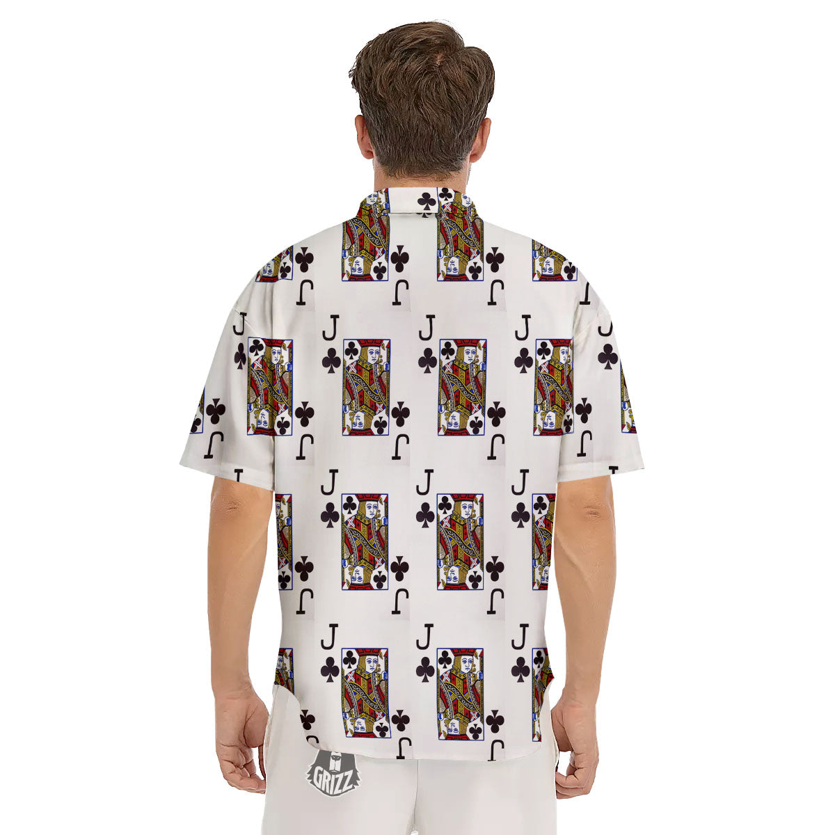 Playing Card Jack Of Clubs Print Pattern Men's Short Sleeve Shirts ...