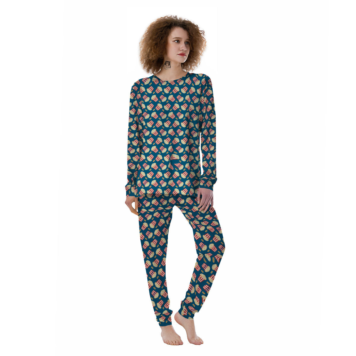 Popcorn Box Cute Print Pattern Women's Pajamas