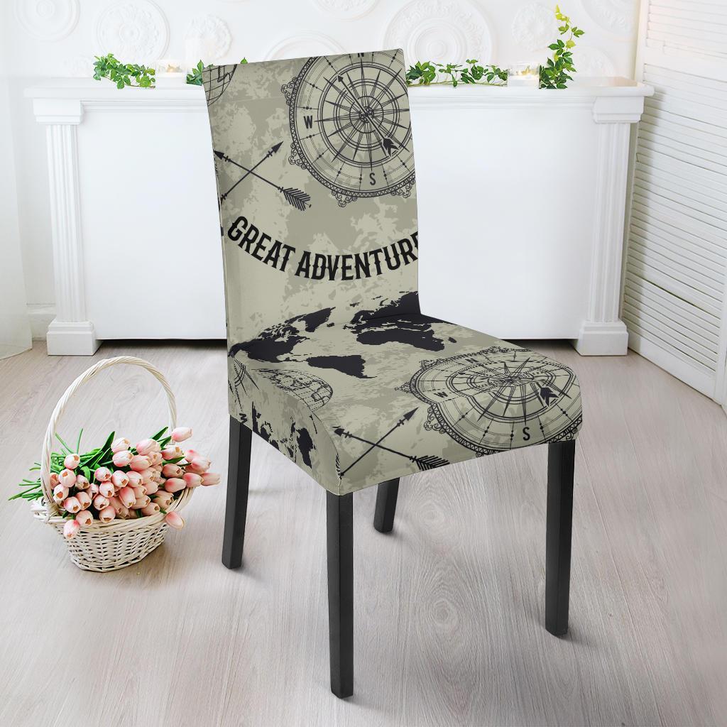 Print Pattern World Map Chair Cover